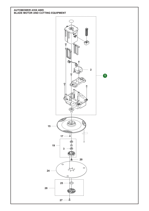 Cutting Module für Husqvarna Automower 435X AWD, 535 AWD, 535 AWD EPO ...